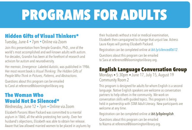 Program Guide | Bloomington Public Library